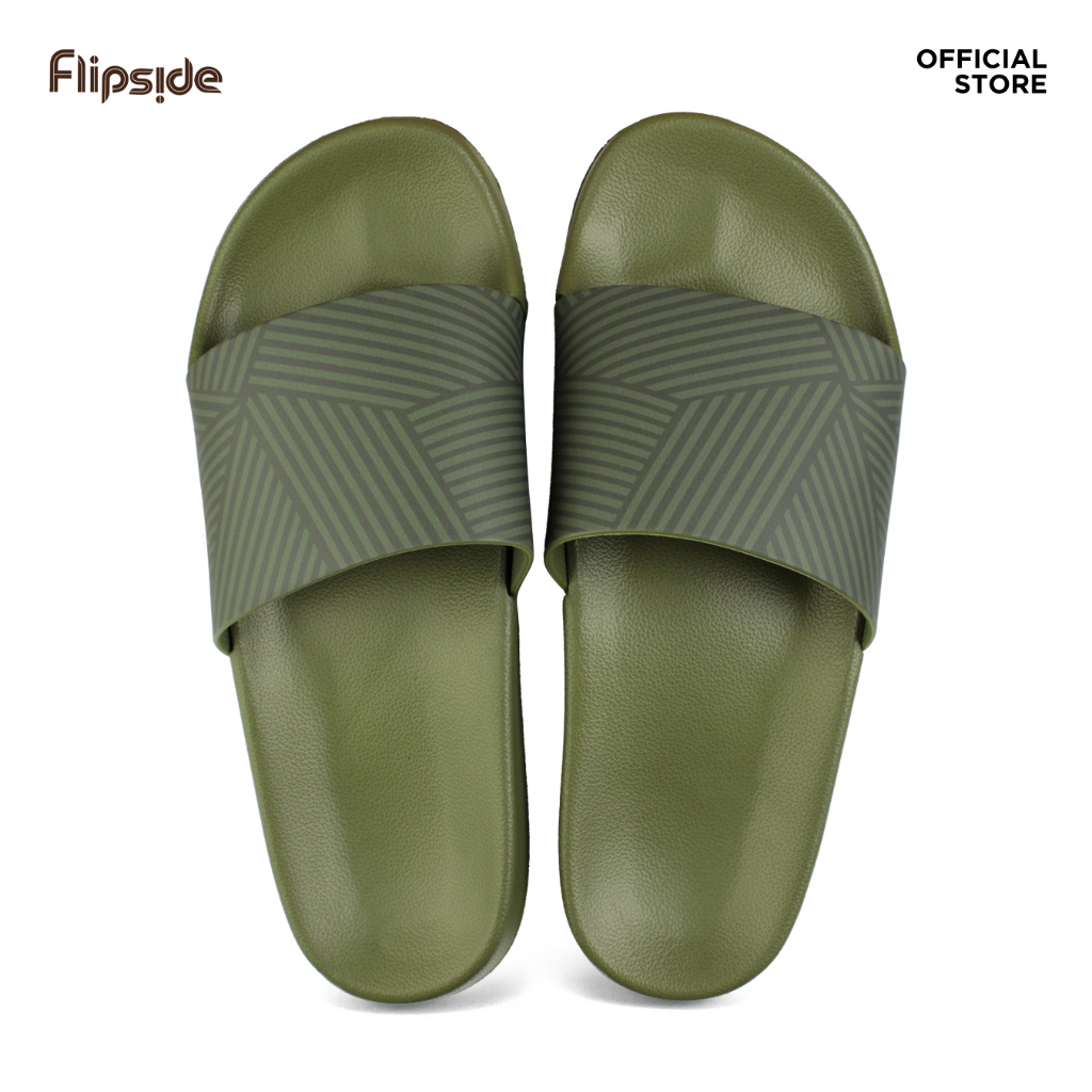 FLIPSIDE Men Aristo Army Green Slides | Shopee Philippines