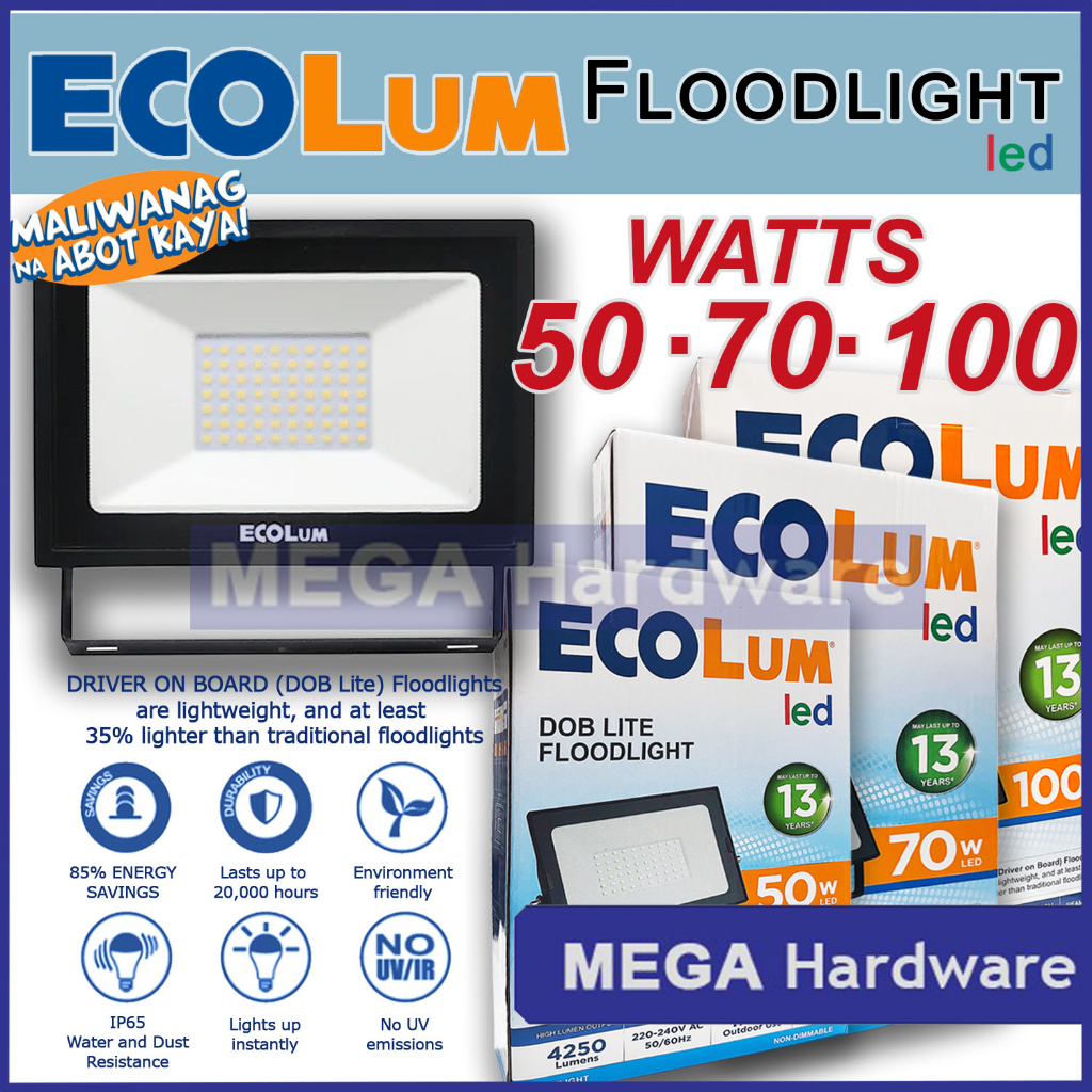 Firefly Ecolum Weatherproof DOB LED Floodlight Daylight (30W, 50W, 70W, 100W) Flood light ...