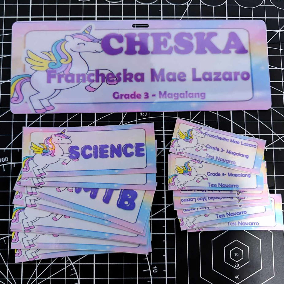 PVC / Laminated Name Plate/ Name Tag for kids back to back print size 2 ...