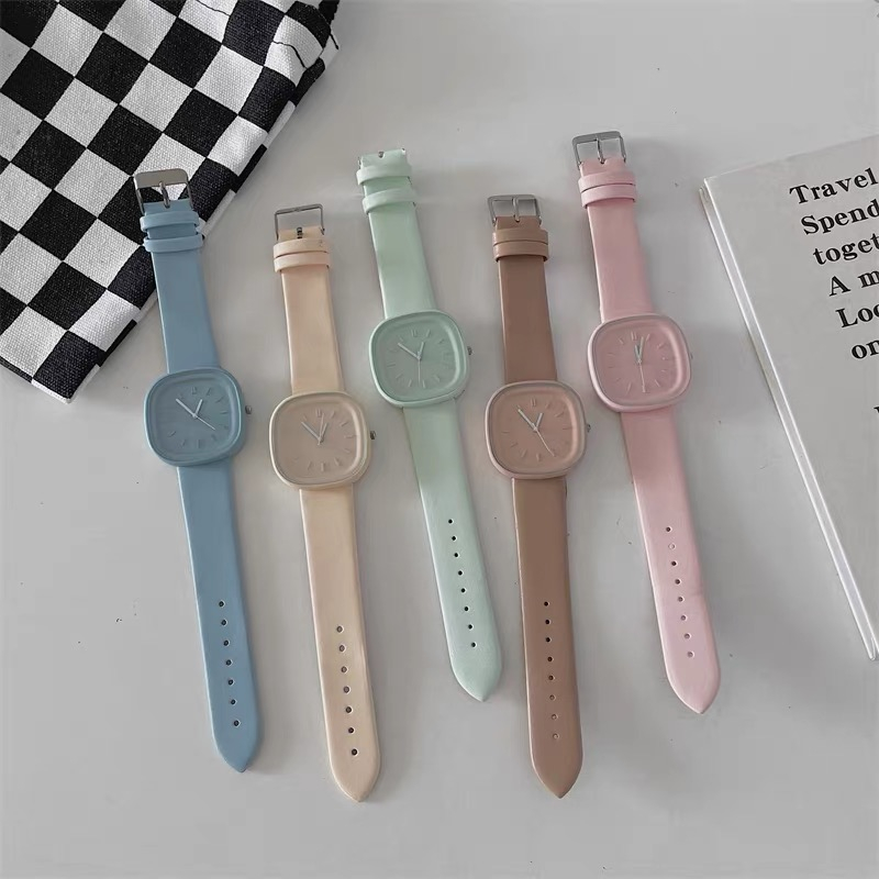 Women's Watch Macaron Colors Square Dial INS Trend Style Decorative ...