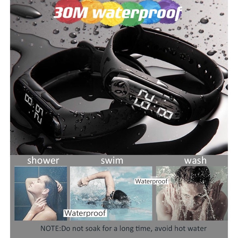 Student Waterproof Electronic Watches Mi LED Touch Electronic Watch ...