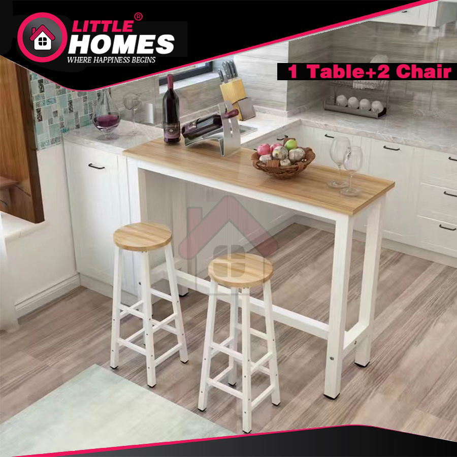 Lamesa set with chair Simple bar table 1table+2chair home kitchen ...