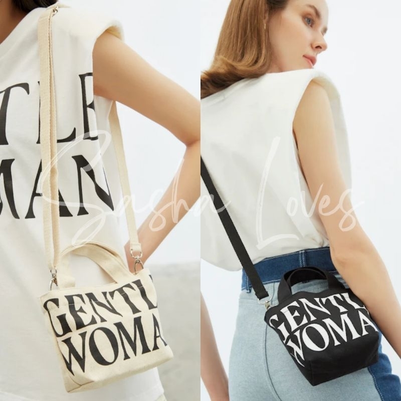 Sasha Loves Gentlewoman Micro Canvas Tote Shopee Philippines