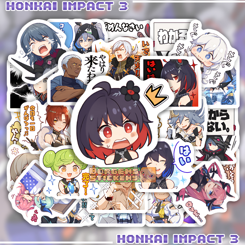 【20pcs/40pcs】Honkai Impact 3 emoji sticker sets - Vinyl Waterproof ...
