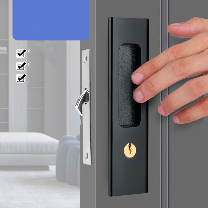 Sliding Door Lock With Flush Recessed Handle Invisible Barn Wood Door ...