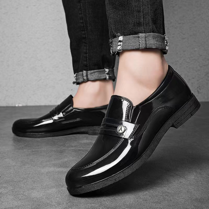 New Premium Black Shoes office school security guard shoes High Quality ...