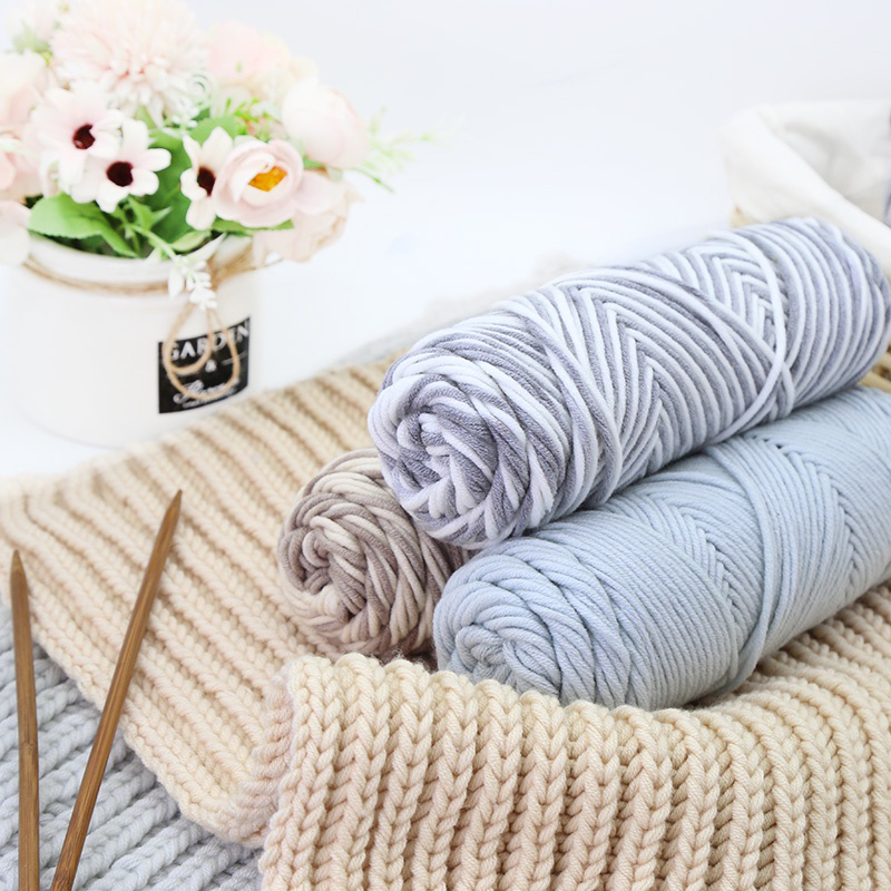 80 colors 100g Thread for Knitting Scarf Handmade DIY Fabric 8ply milk ...