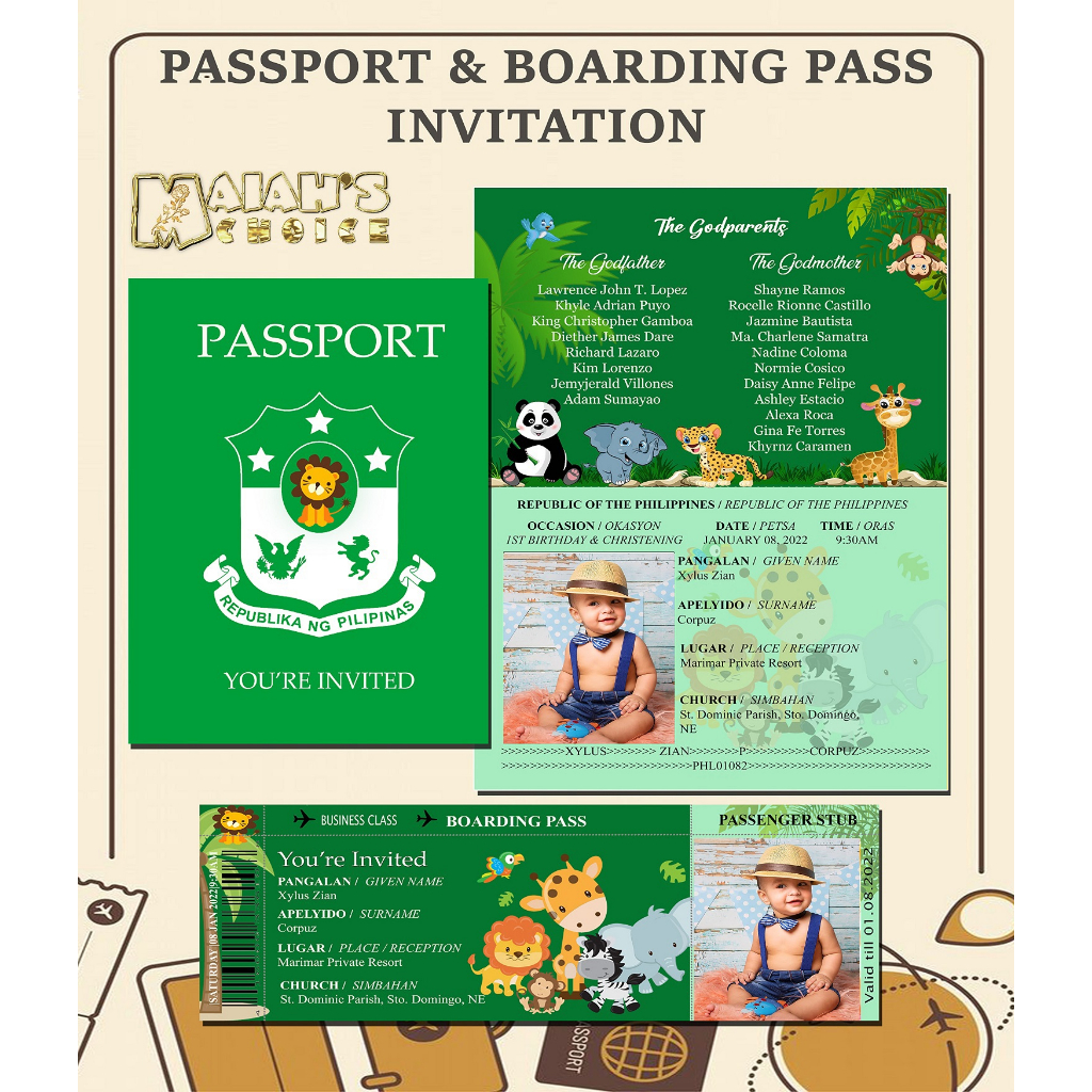 MC MATTE PASSPORT | PASSBOOK | BOOKLET AND BOARDING PASS INVITATION ...