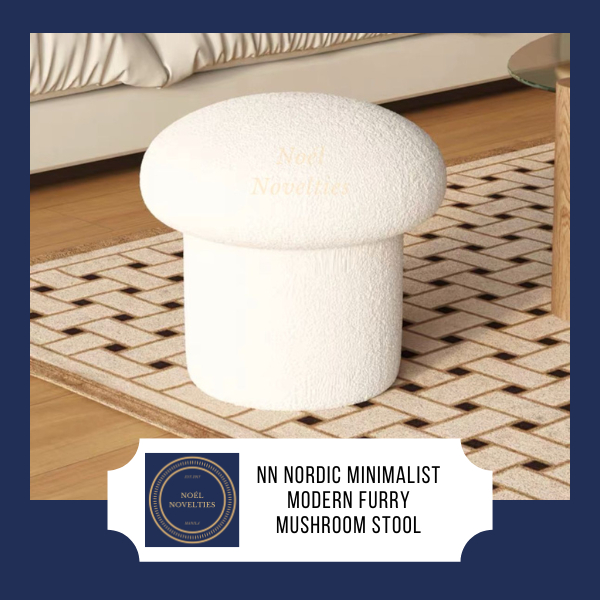 Noel Novelties Nordic Minimalist Modern Furry Aesthetic Mushroom Stool ...