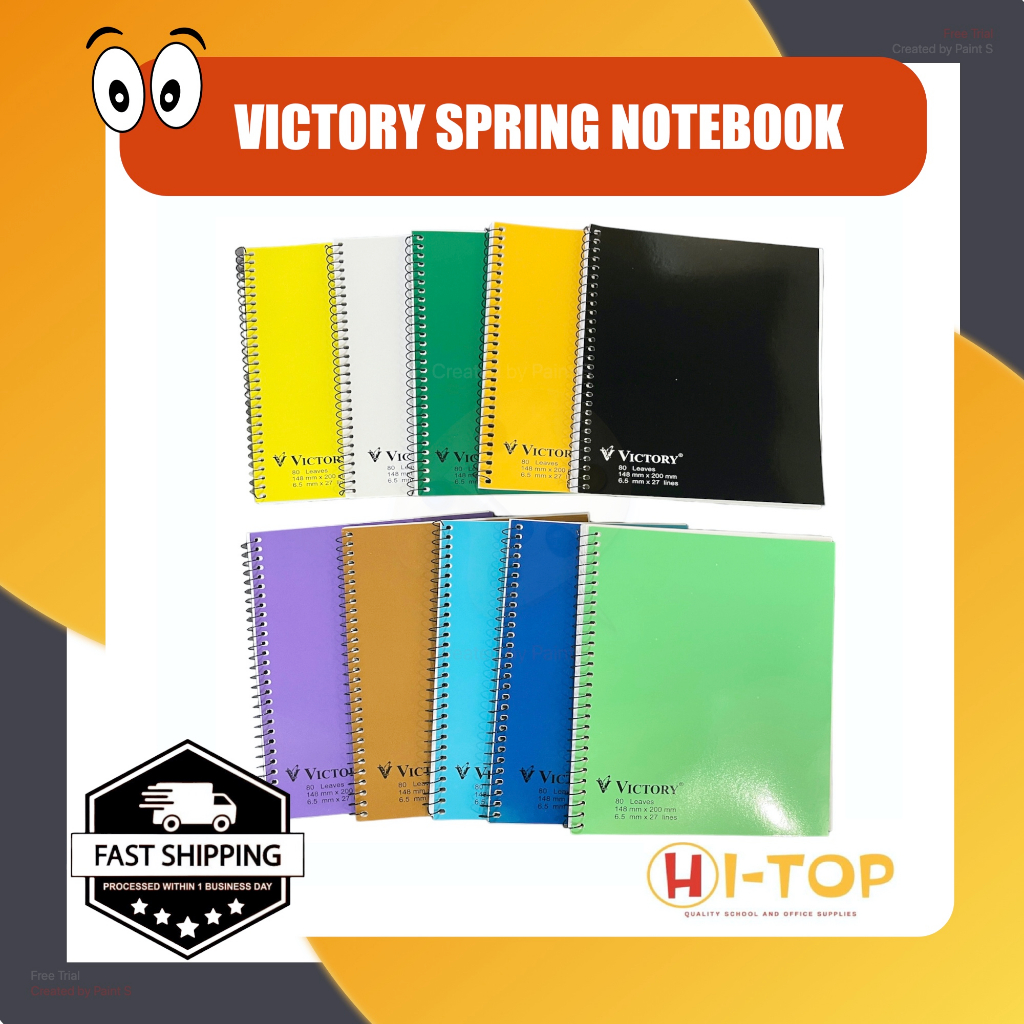Victory Notebook Spiral Sold by 1 ream (10 pcs) 80 leaves, 52.3 gsm ...