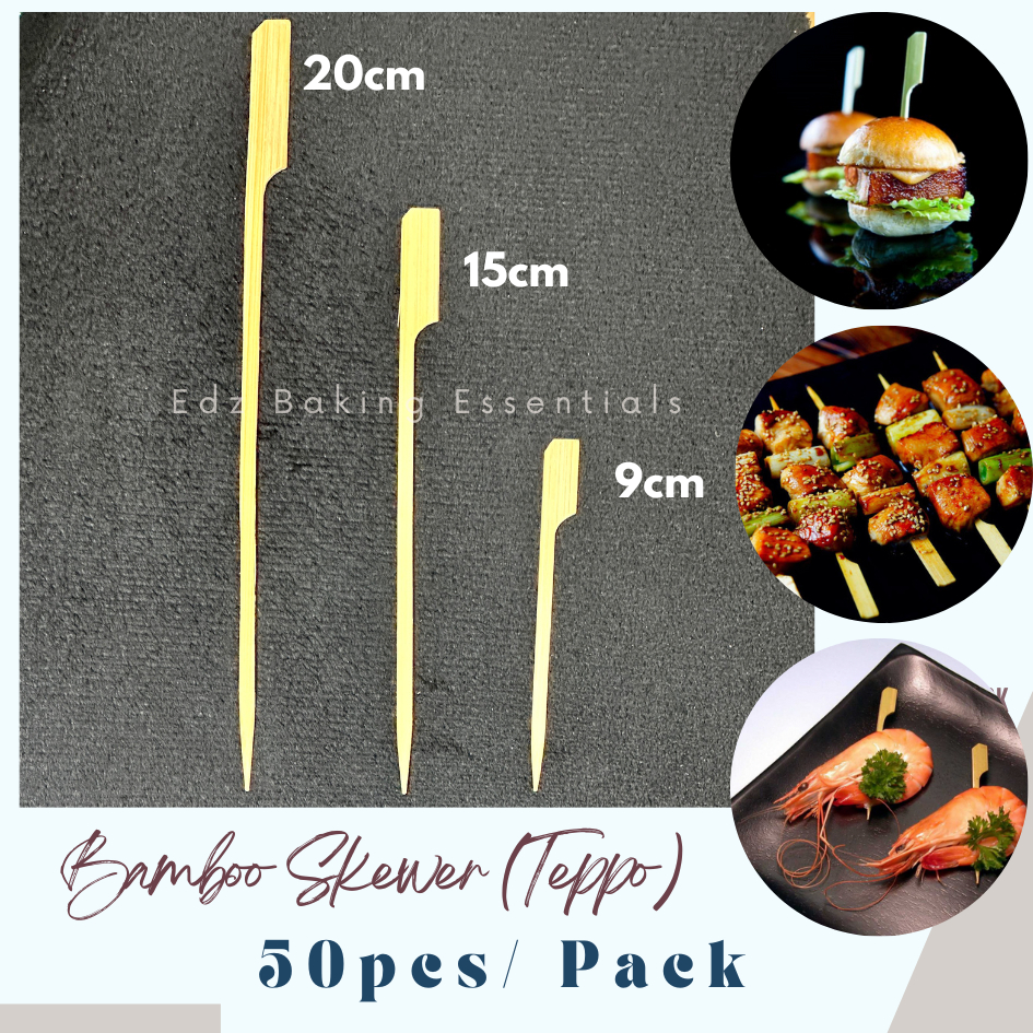 Bamboo Skewers (Teppo) Bbq Stick with handle 50pcs | Shopee Philippines