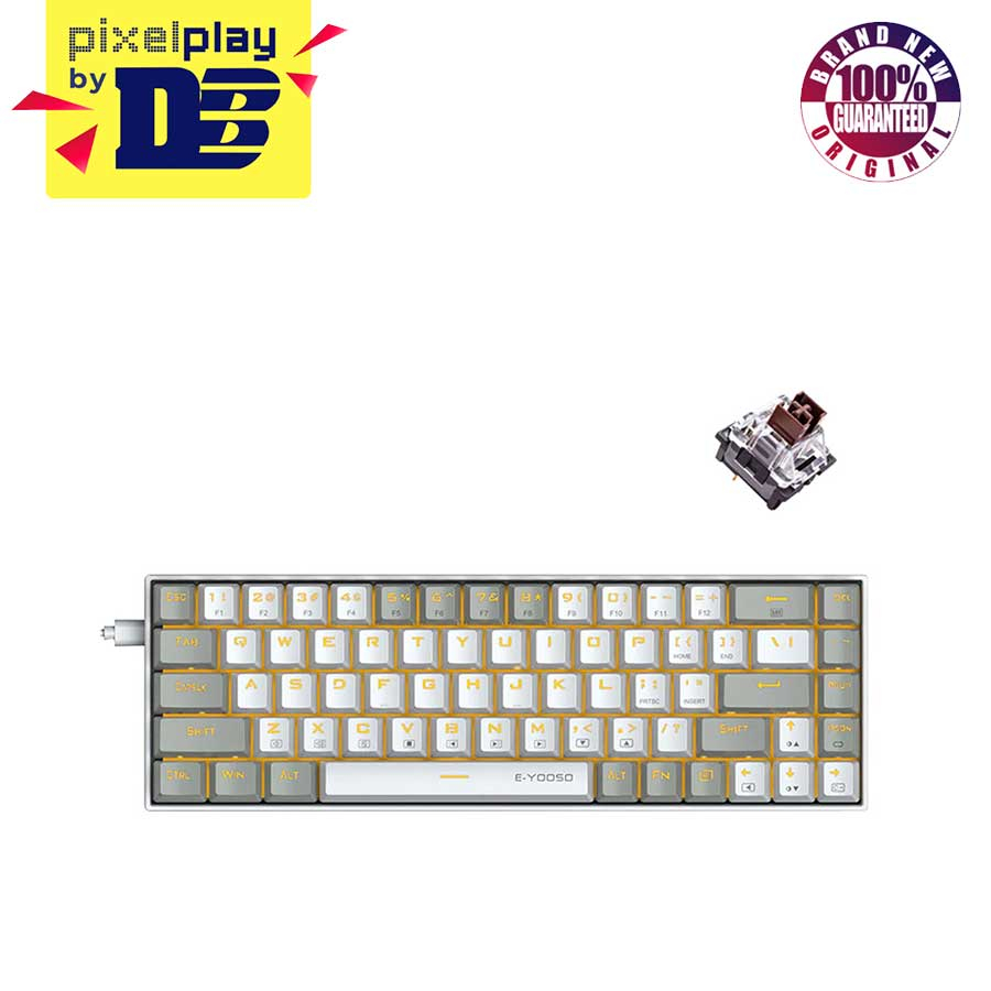 E-Yooso Z-686 Yellow Single Light 68 Keys Hot-Swappable Wired ...