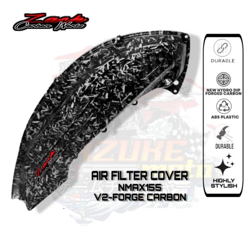Nmax v2 & v2.1 forged carbon air filter cover glossy finish | Shopee ...