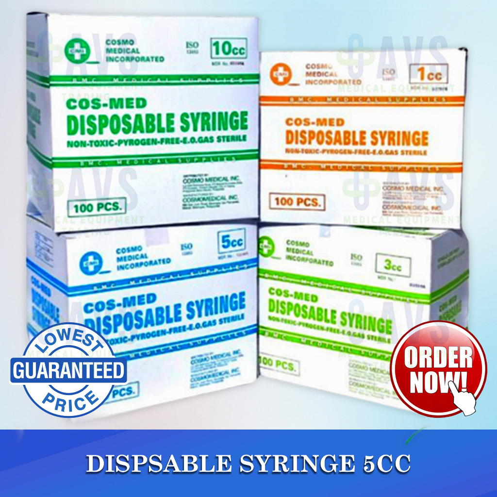 COSMED, Disposable Syringe 5CC | Shopee Philippines