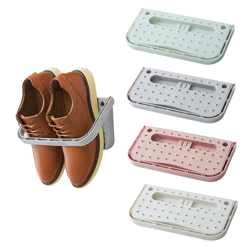 Multifunctional Folding Shoe Rack Wall Hanging Slipper Rack Space ...