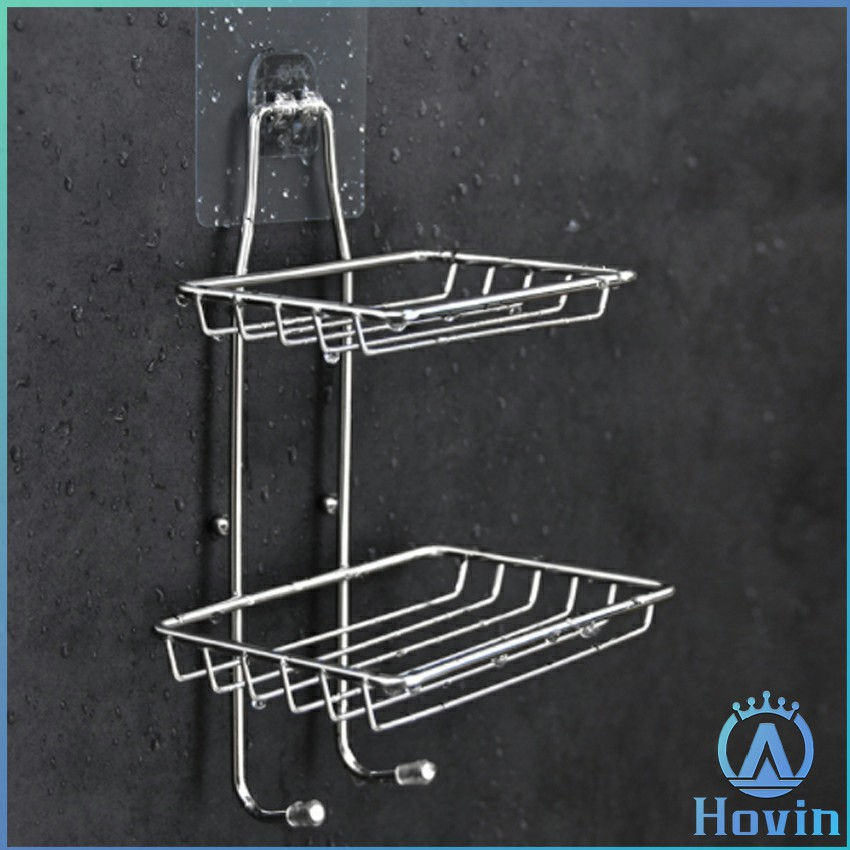 HOV Soap Holder Stainless Steel Double Layer Soap Box Toilet Rack Wall ...