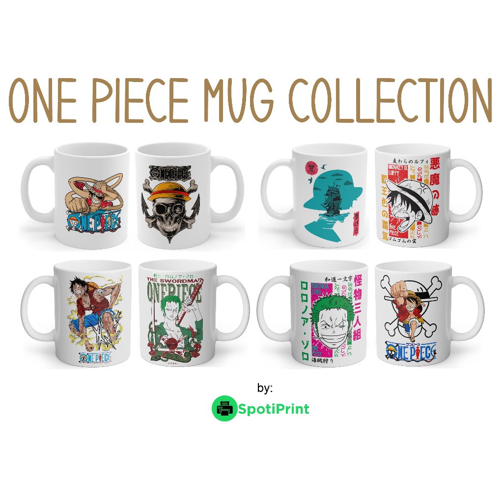 Monkey D Luffy Mug Zoro One Piece Straw Hat Jolly Roger Skull Pirate ...