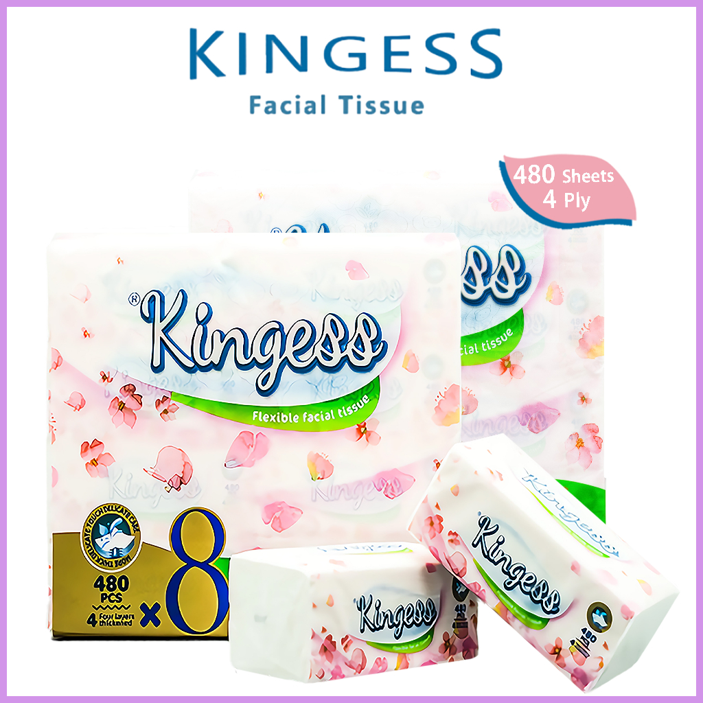 KINGESS deluxe comfort Tissue Paper 8 packs 4 layers 480 sheets ...
