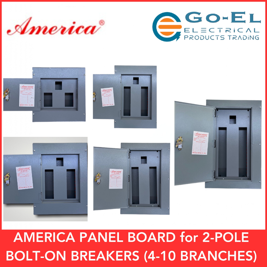 AMERICA Panel Board for 2 Pole Bolt-On Breakers (4 - 12 Branches) | Shopee Philippines