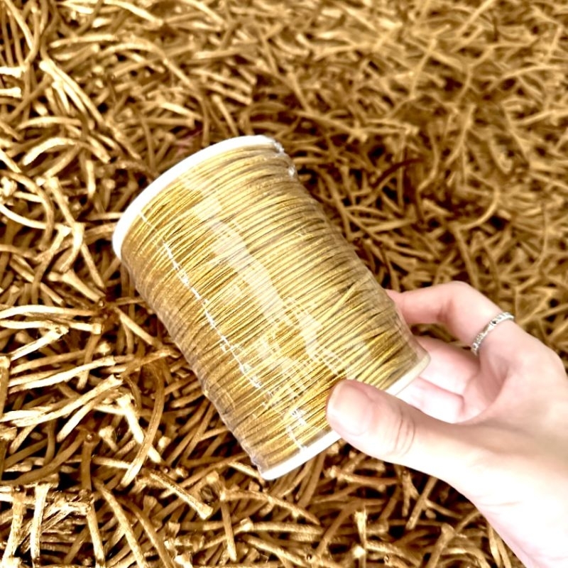 Metallic Cord Garterized Art 100 Gold - 144y per roll | Shopee Philippines