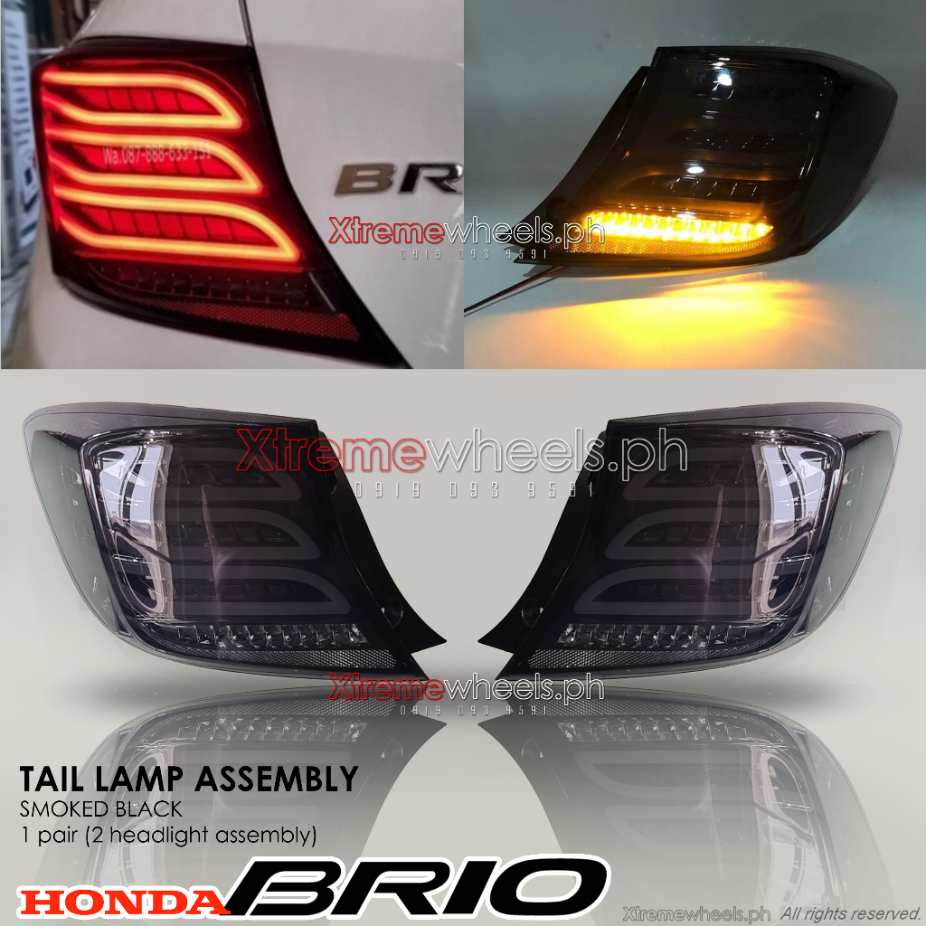 Honda Brio 2019-2024 LED Smoke Type Tail Light Assembly ( taillight ...
