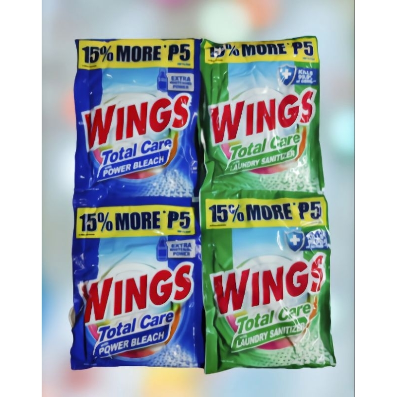 6pcs WINGS TOTAL CARE &SOLVE DETERGENT POWDER 60grams GREEN (CALAMANSI ...