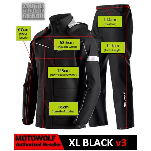 MOTOWOLF RAINCOAT. JACKET and PANTS. MDL0401 V1, MDL0403 V3 AND ...