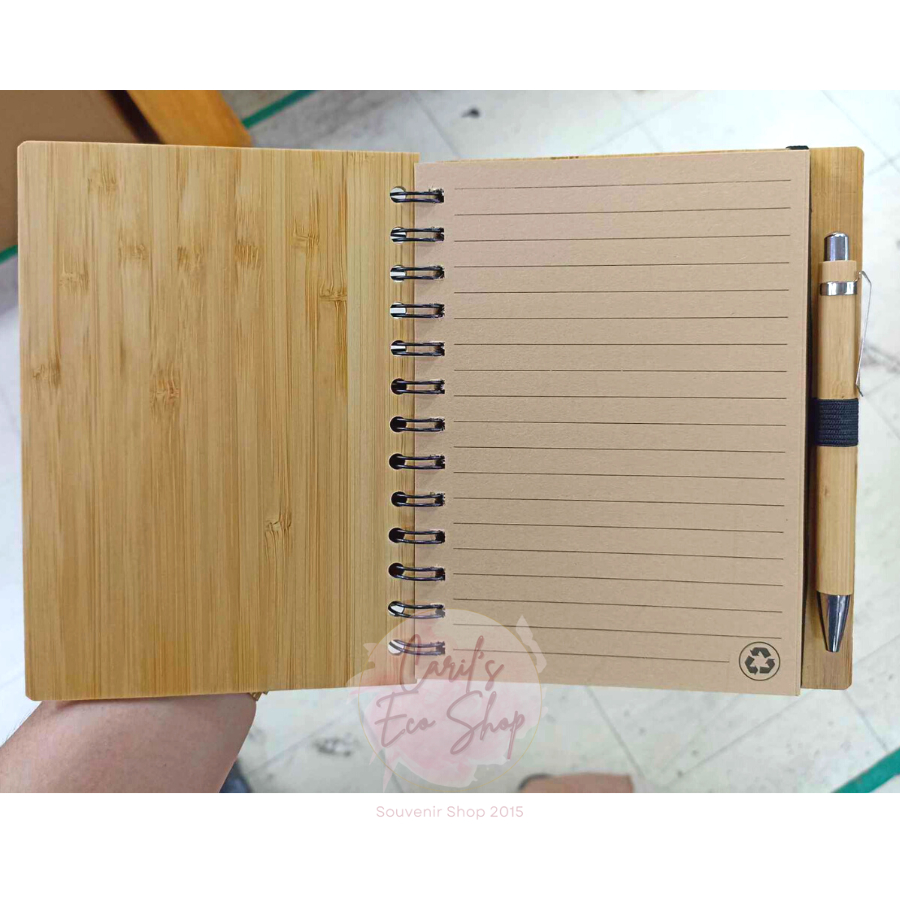 Personalize Bamboo Notebook with Pen (70 Sheets) | Shopee Philippines