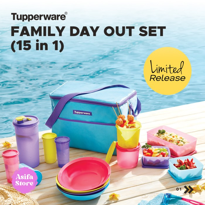 15-pc Family Day Out Set outdoor Tupperware Food storage Cups Plates ...