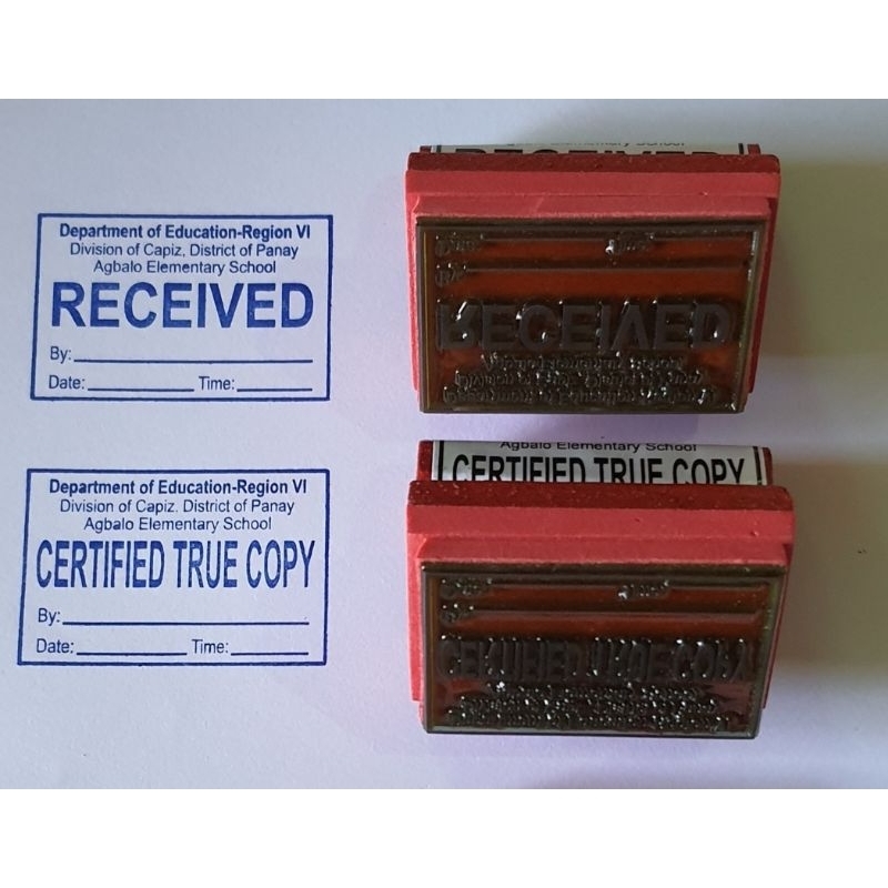 Rubber Stamp Machine Made Wooden Handle.'RECEIVED-6 and CERTIFIED TRUE ...