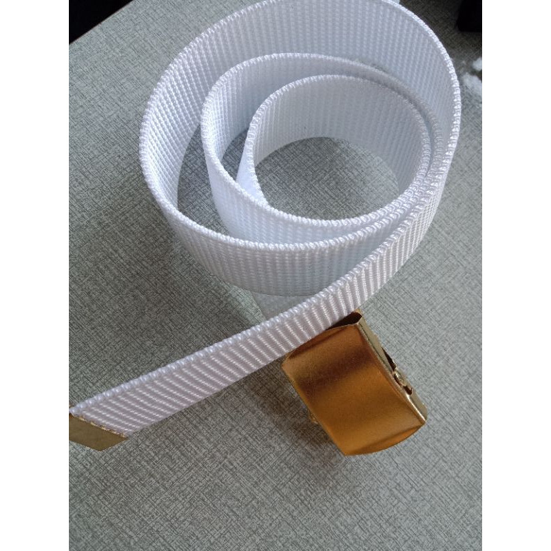 Garison Belt white with Buckle Gold | Shopee Philippines
