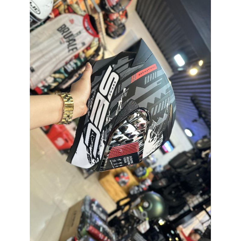 SEC Challenger V3 Spray Black/White FullFace Helmet | Shopee Philippines