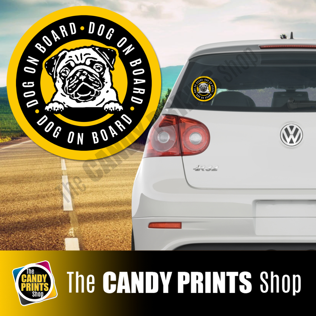 Dog On Board Waterproof Vinyl Car Sticker 1 pc. For All Canine Lovers ...