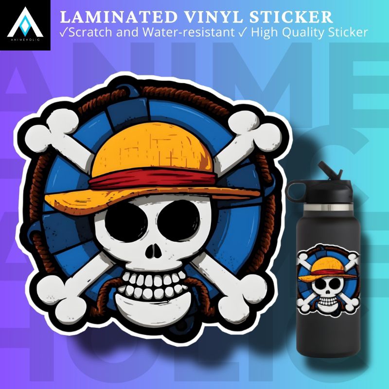 ONE PIECE LOGO |~ANIMEHOLIC LAMINATED VINYL STICKERS | Shopee Philippines