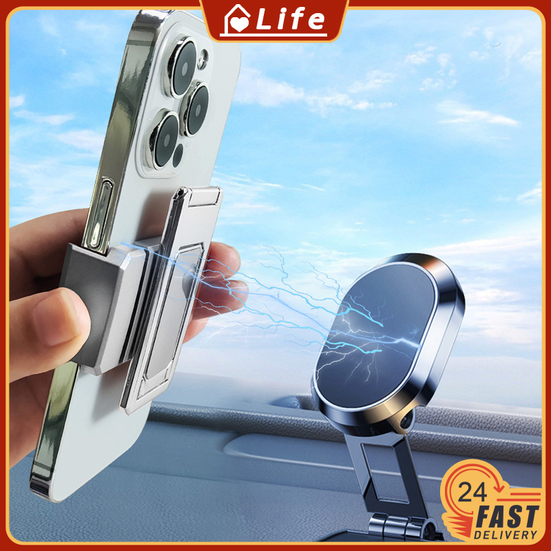 Back Clip Double Ring Square Mobile Phone Bracket Magnetic Suction ...