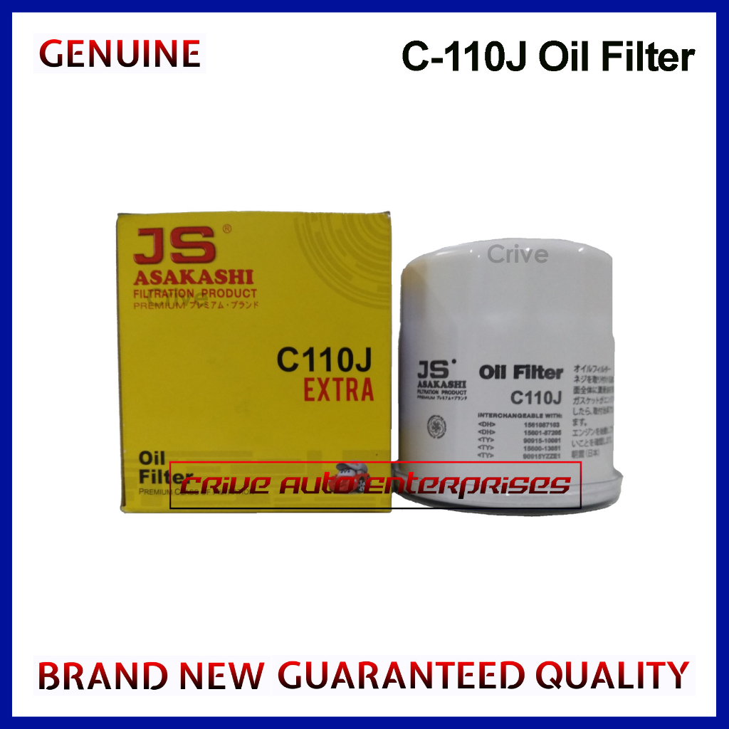 ORIGINAL JS C-110J Extra Oil Filter for Toyota Altis, Avanza, Corolla ...