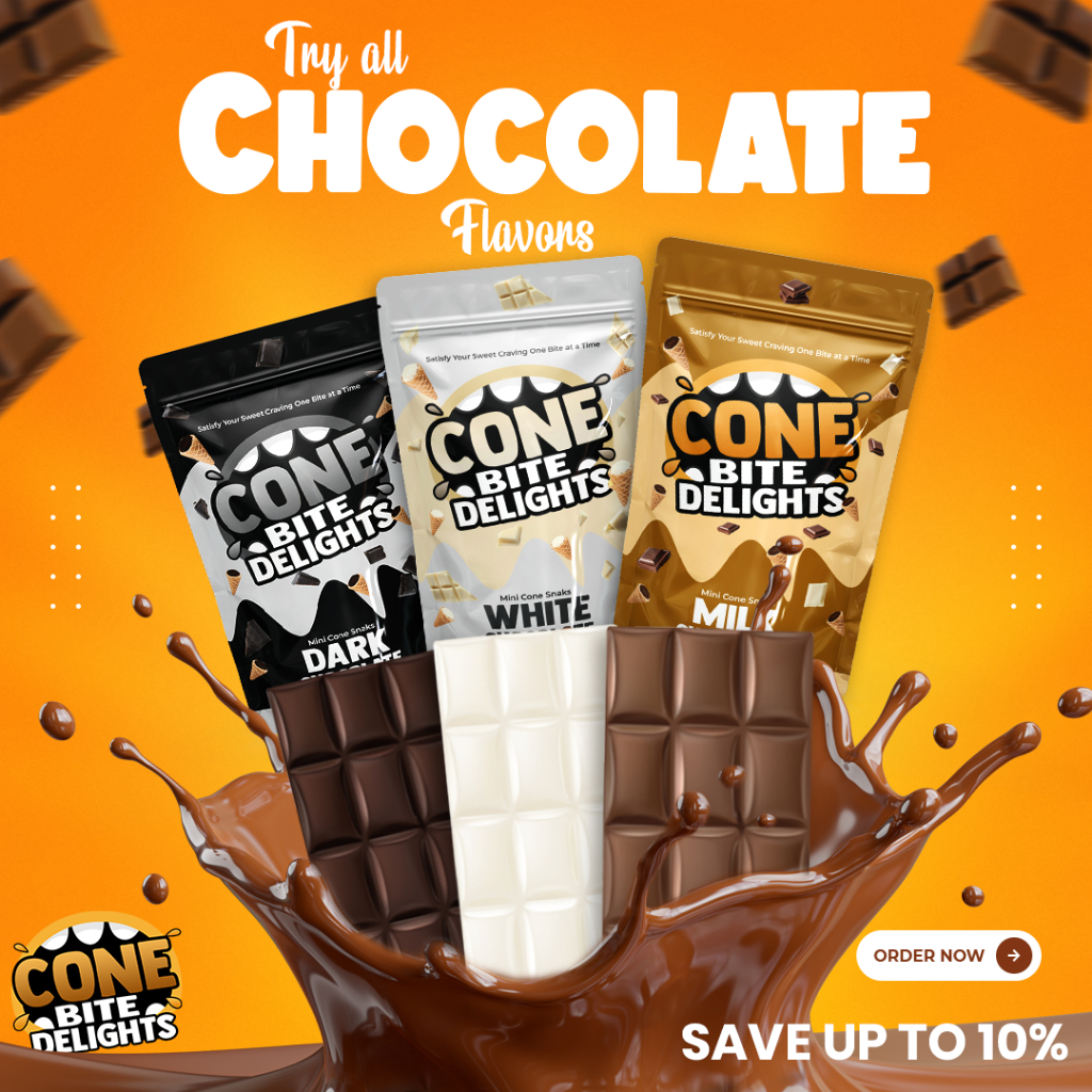 TRIO PACK #1 | Cone Bite Delight Snacks| Chocolate Filled Wafer Mini ...