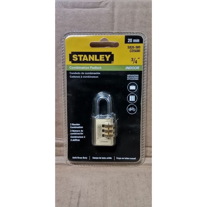 Stanley Combination Padlock 3digit Resettable 20mm #S826-980 | Shopee ...