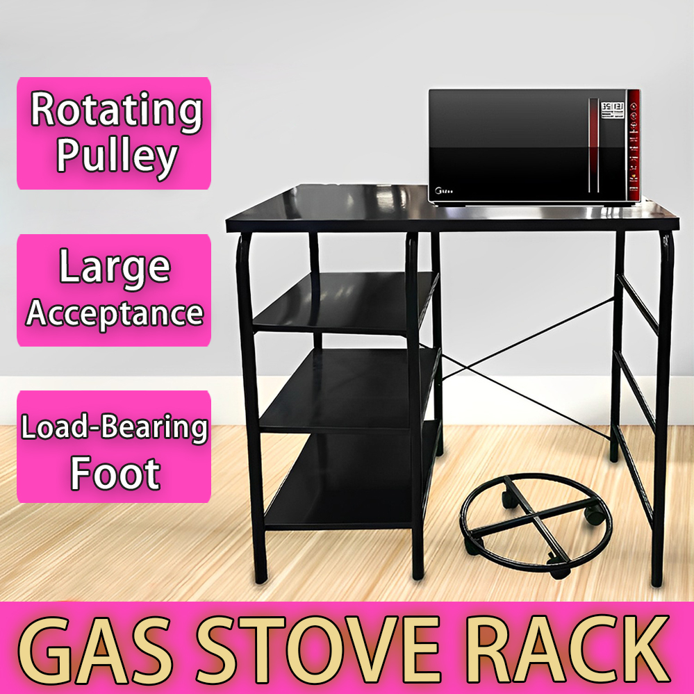 Gas Range Stove Stand With Pulley Heavy Duty Kitchen Organizer Rack ...