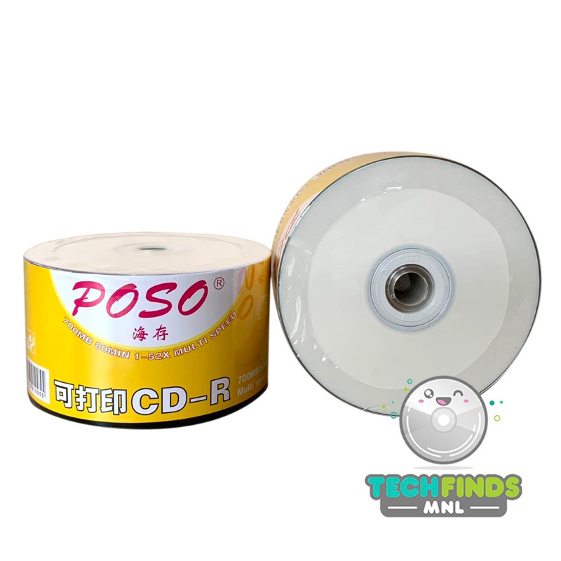 Poso Printable CD-R / CDR Matte 700MB Blank Disc (50PCS.) | Shopee ...