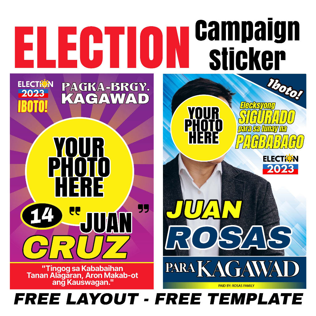 STICKER LABEL FOR ELECTION CAMPAIGN WATERPROOF AND HIGH QUALITY PRINT ...