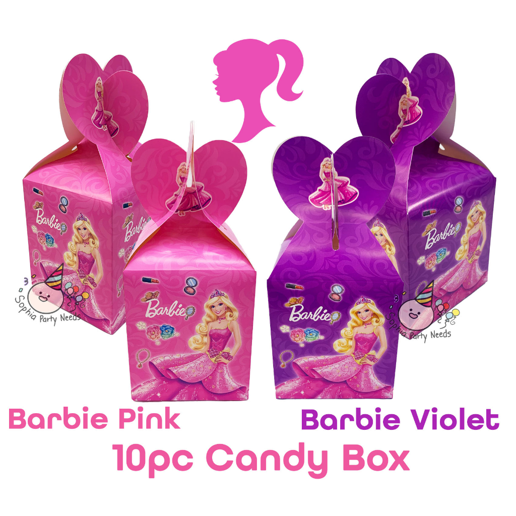 10pc Barbie Candy Box Pink and Violet Paper Gift Bag Box | Shopee ...