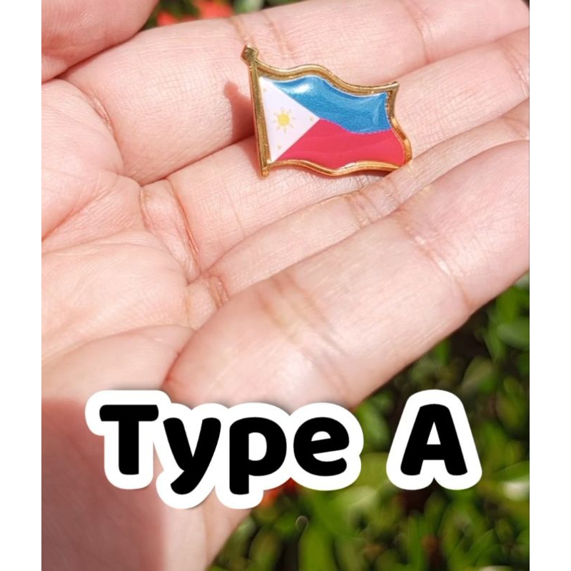 PHILIPPINE FLAG COLLAR PIN - LACQUER POLISHED AND WITH METAL CLUTCH PIN ...
