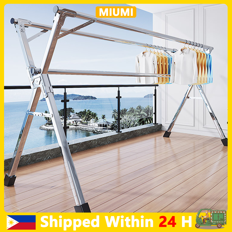 [Reinforce]Foldable Sampayan Stainless Clothes Rack Laundry Drying Rack ...