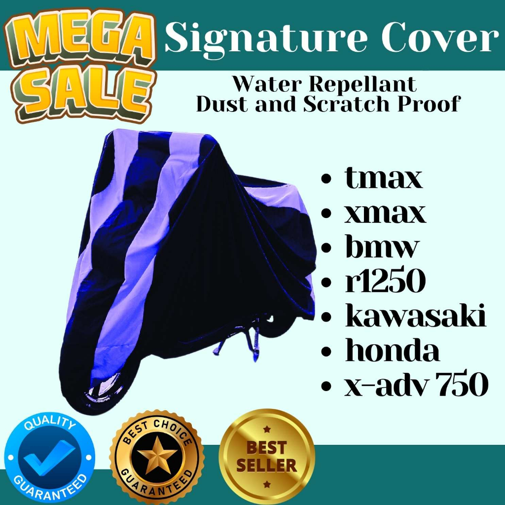 SIGNATURE MOTORCYCLE COVER TMAX XMAX XADV 750 BMW R1250 BIG BIKE ( WITH ...
