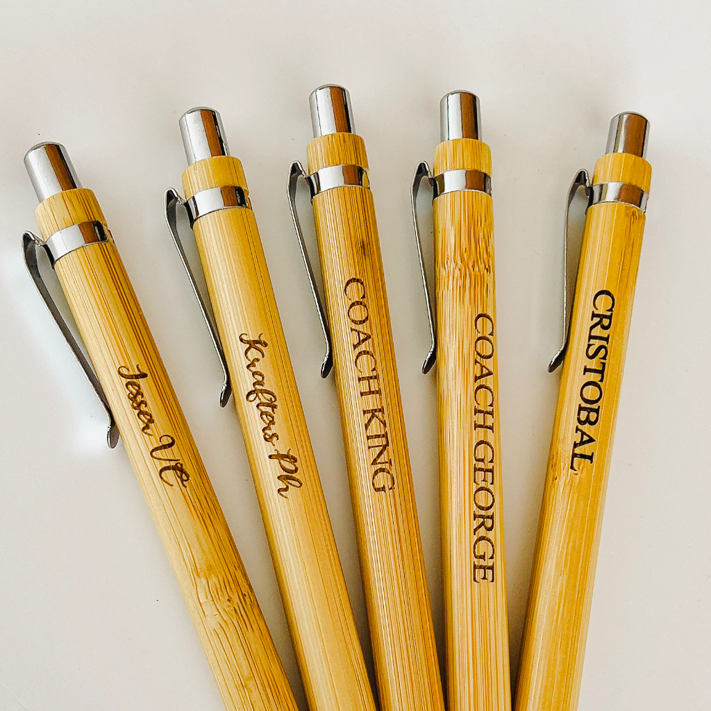 Personalized Laser-Engraved Bamboo Pens | Shopee Philippines