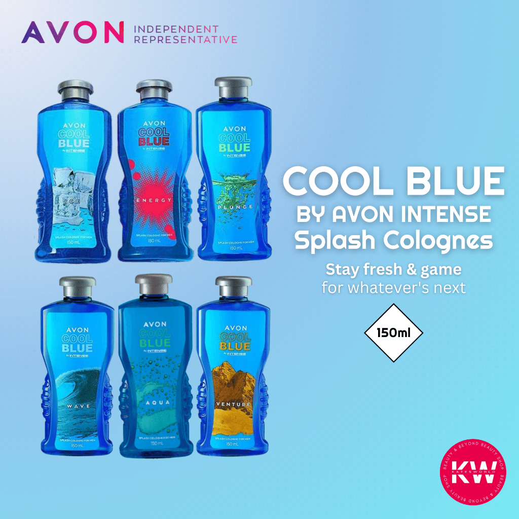 AVON Cool Blue Splash Colognes 150ml (Energy, Ice, Plunge, Wave, Aqua ...