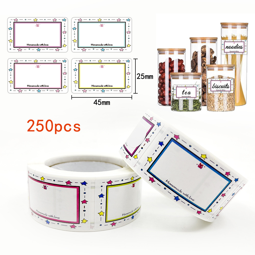 250pcs/roll Name Sticker Book Label Items Marked Cartoon Label Blank ...