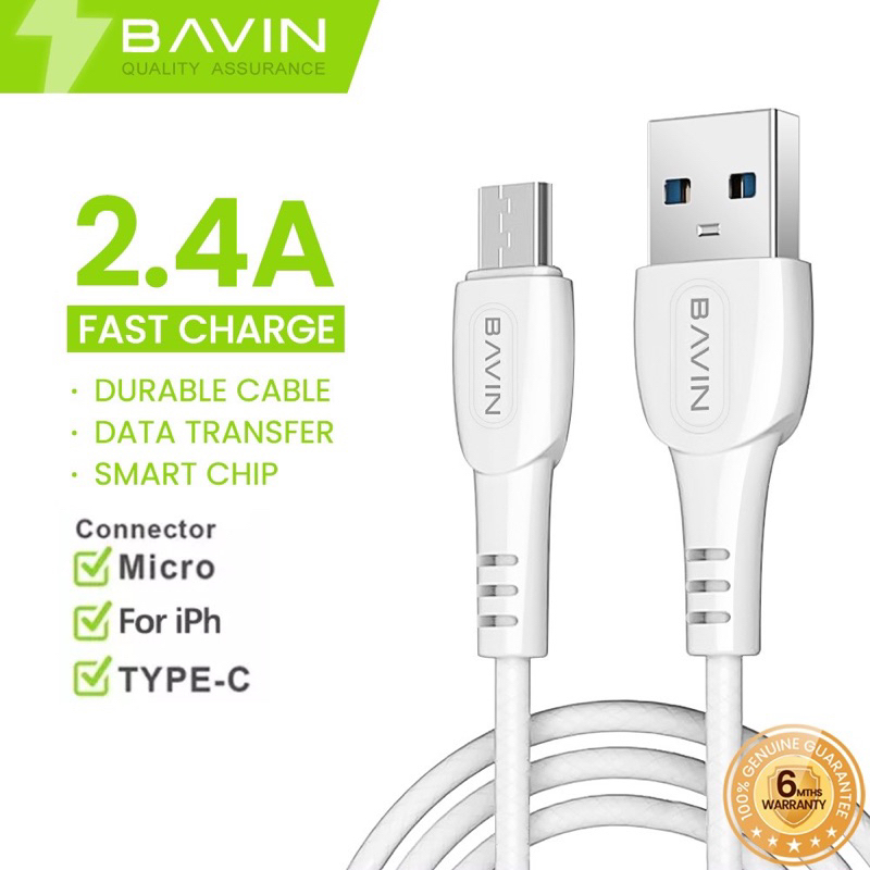 HY BAVIN CB221 2.4A USB Fast Charing Data Cable Rounded Strong Cable ...