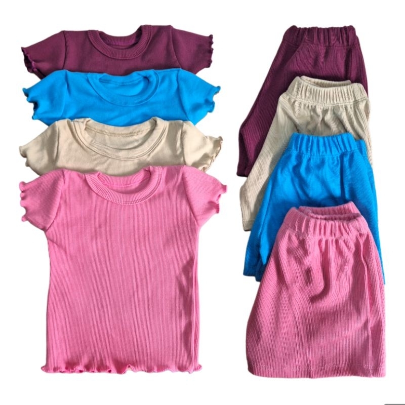 Amber Knitted Cotton Terno for Kids Girl 1-3yrs old Petite | Shopee ...